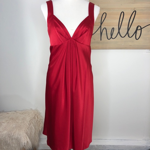 Calvin Klein | Dresses | Calvin Klein Red Low Back Formal Midi Dress ...